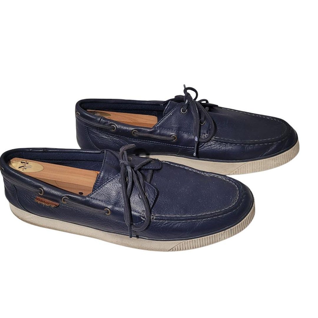 Cole Haan Atlantic Grand Blue Leather Loafer Deck Shoe Lace up Mens ...