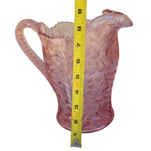 Imperial Lenox Pink Glass Pitcher Tiger Lilly Pattern Pressed Molded ...