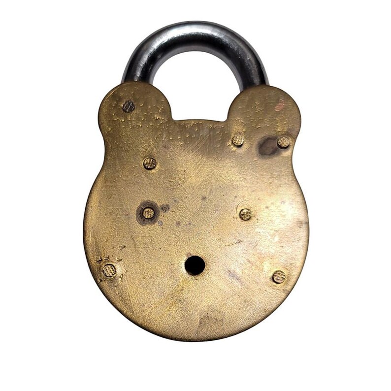Vintage 3" U.S. General China Brass Jail Cell Switch Lock Keyed Padlock ...