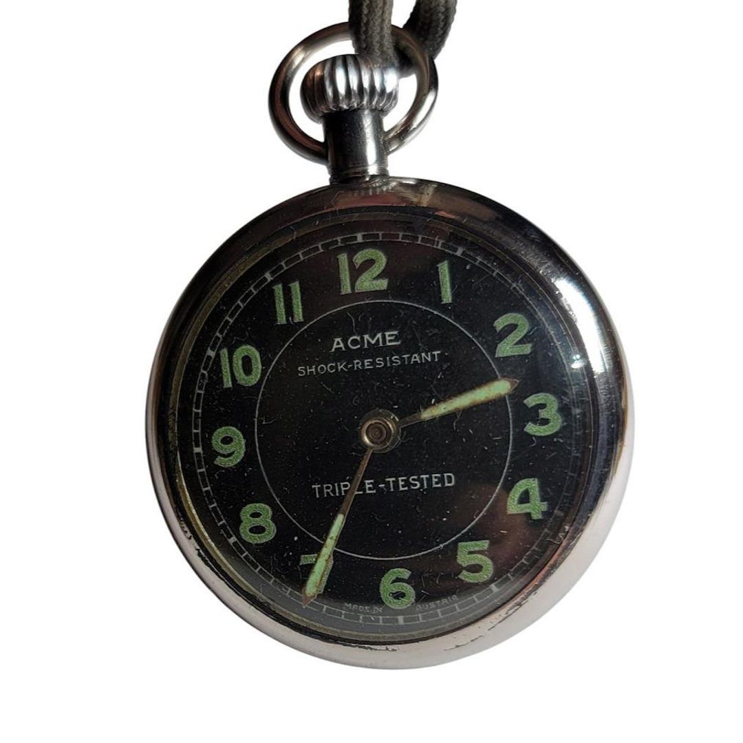 Vintage Acme Pocket Watch W/fob Shock Resistant Triple Tested Austria ...