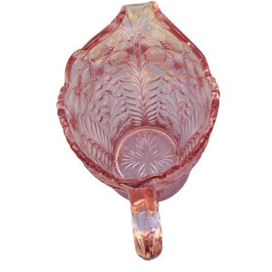 Imperial Lenox Pink Glass Pitcher Tiger Lilly Pattern Pressed Molded ...
