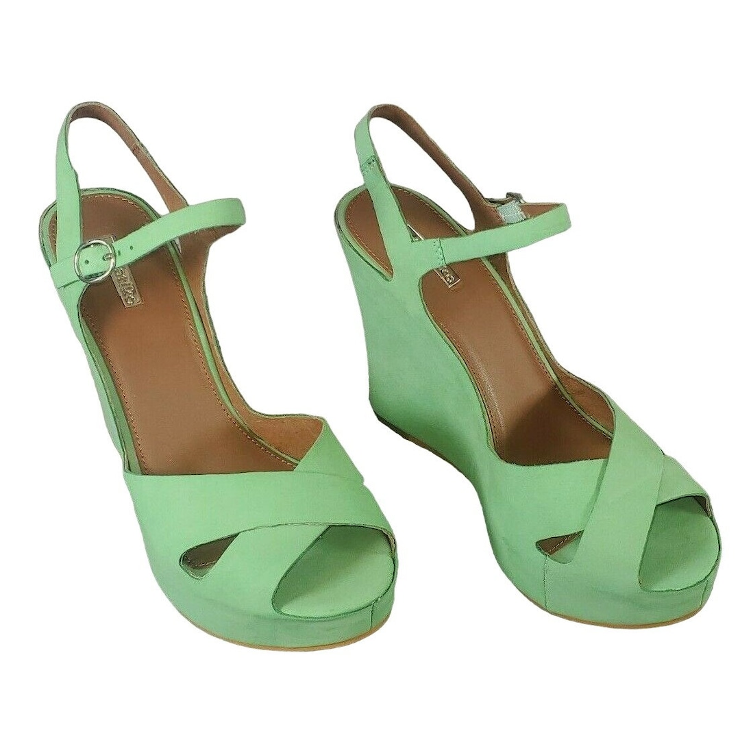 Matiko LYNN Peppermint Mint Green Platform Peep Toe High Heel Pumps ...