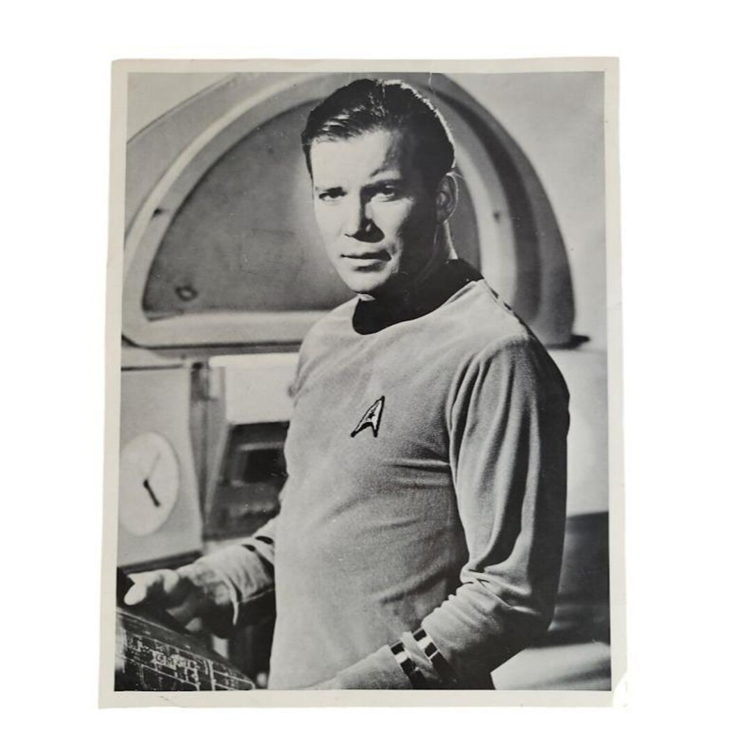 1960's Capitan Kirk Promo Photo Poster Star Trek Black & White Original ...