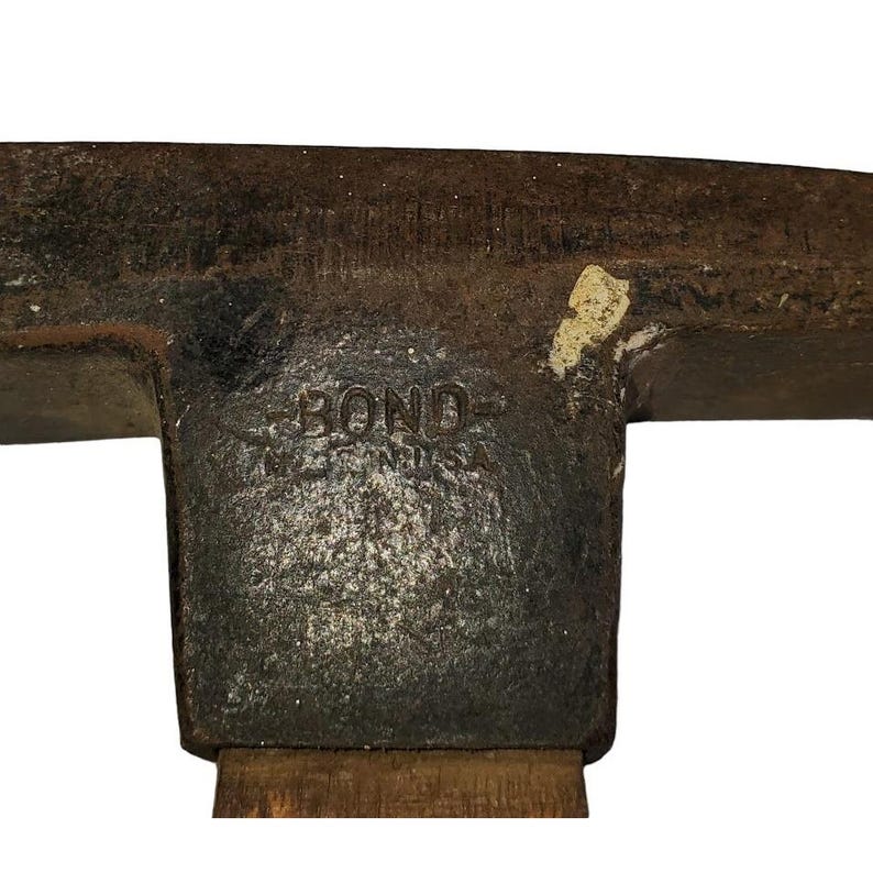 Antique BOND Masonry Hammer Stone Flat Face Axe Chipping Digging Wood ...