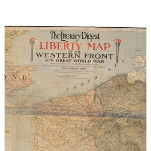 Huge WW1 1918 Liberty Map Western Front Cloth Fabric the Literary ...
