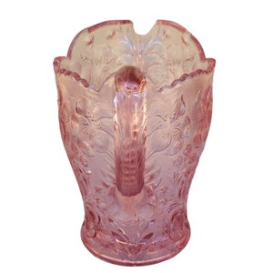 Imperial Lenox Pink Glass Pitcher Tiger Lilly Pattern Pressed Molded ...