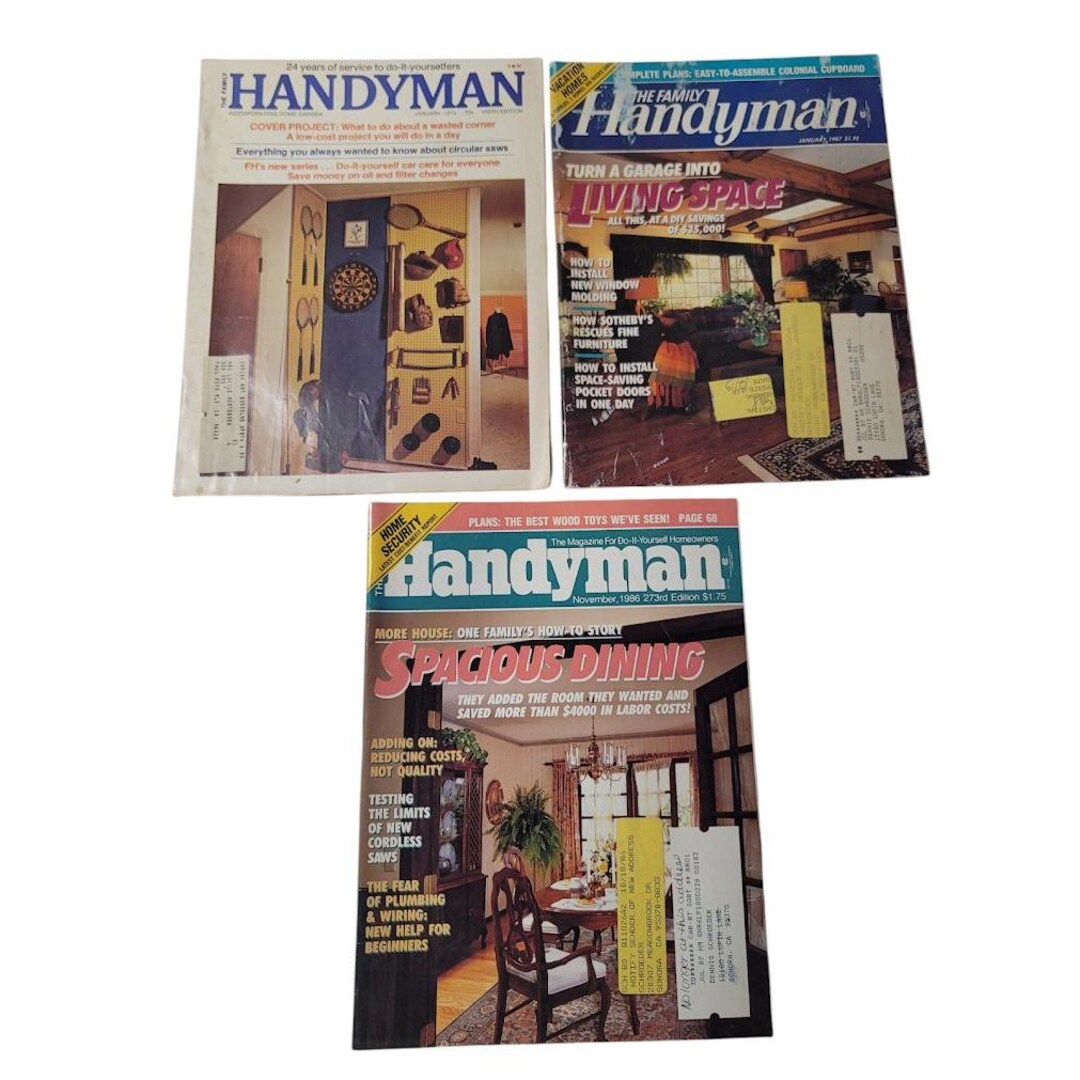 1974 1986 1987 the Family Handyman Magazine Lot of 3 Living Space ...