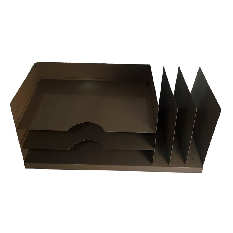 Mid Century Modern Industrial Tanker Desk Legal Metal File Desktop ...