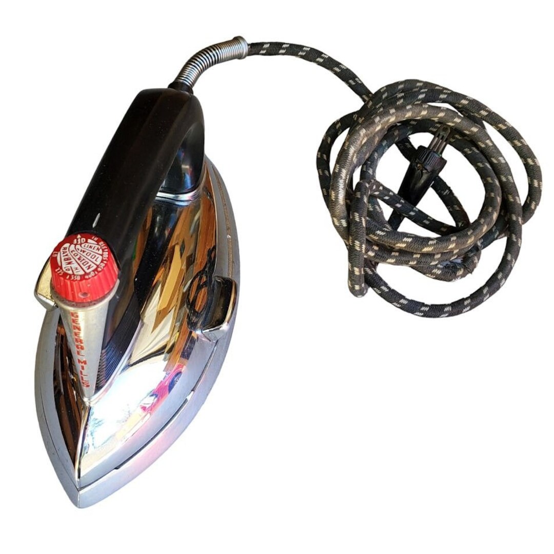 Mid Century Modern General Mills 1950's Chrome Red Clothes Iron Tested ...