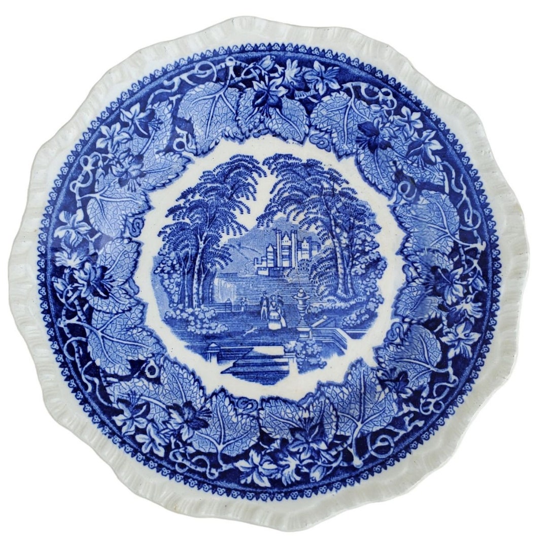 Antique Mason's Vista Flow Delft Blue Color 8" Dinner Salad Plate ...
