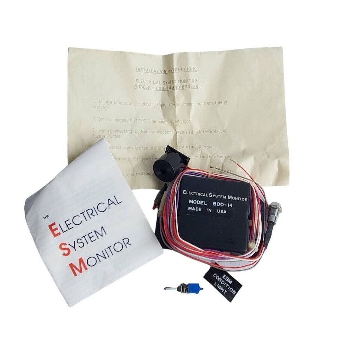 Aircraft Electrical Systems 14V Monitor P/N 800-14 ESM Switch Light NEW ...