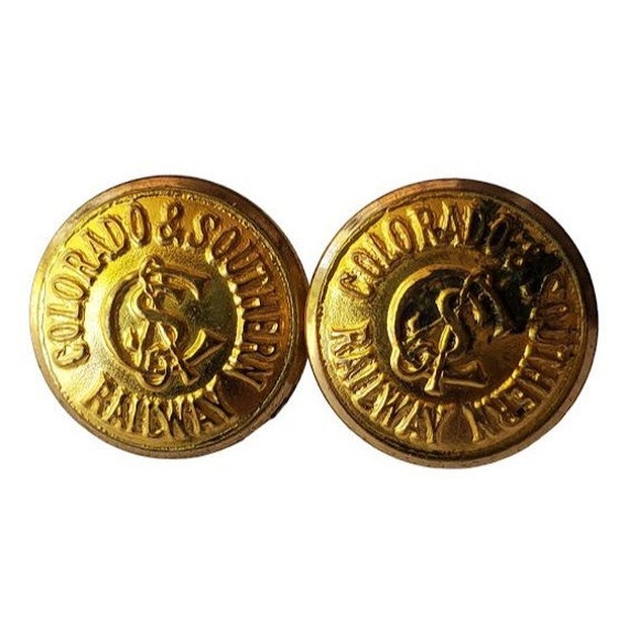 2 Antique Colorado Southern Railway Uniform Button Wa… - Gem