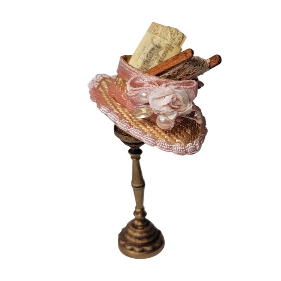 Susan Harmon Dollhouse Miniature Paris Hat & Stand Heirlooms by Susie ...
