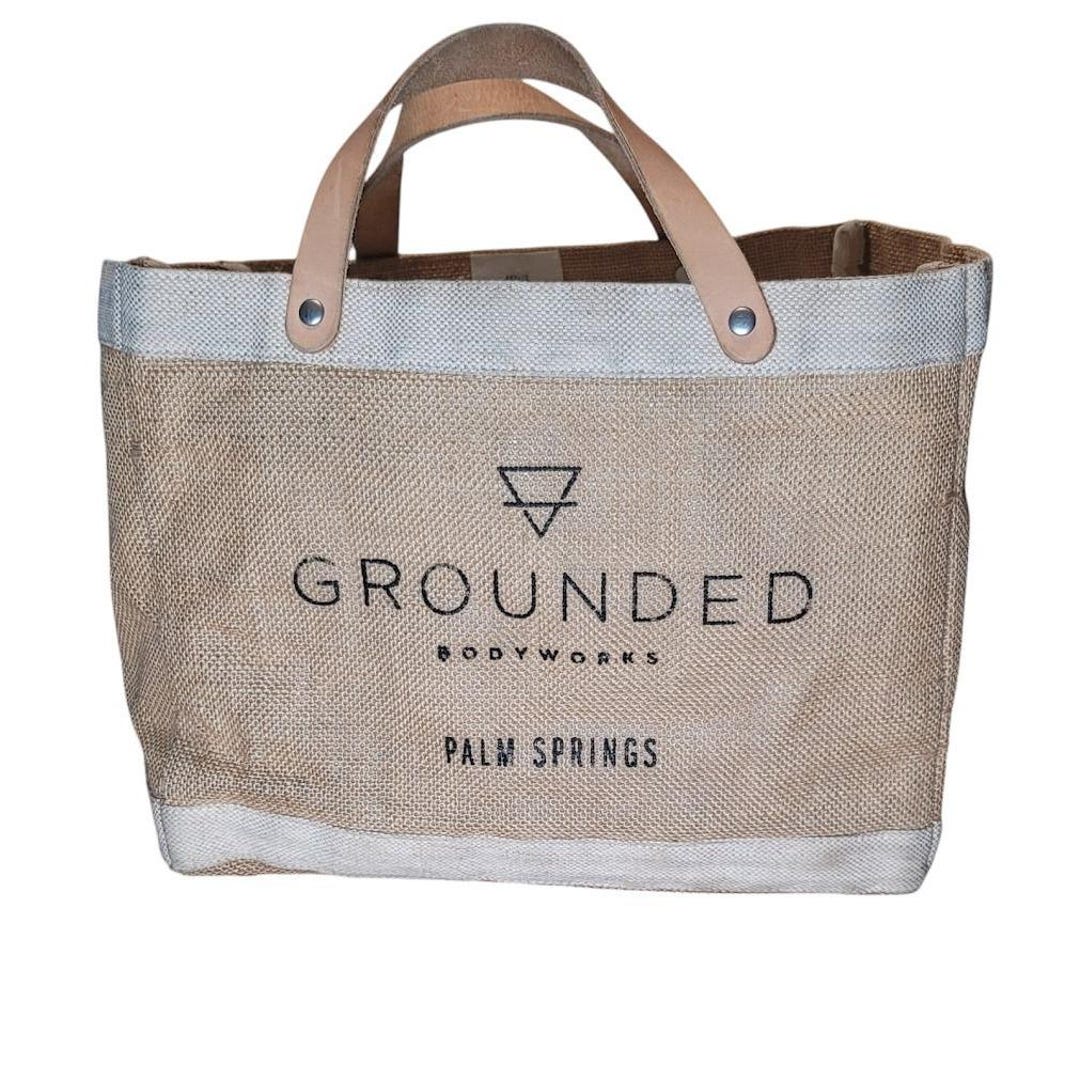 Apolis Global Citizen Market Bag Burlap Tote Grounded Bodyworks Palm ...