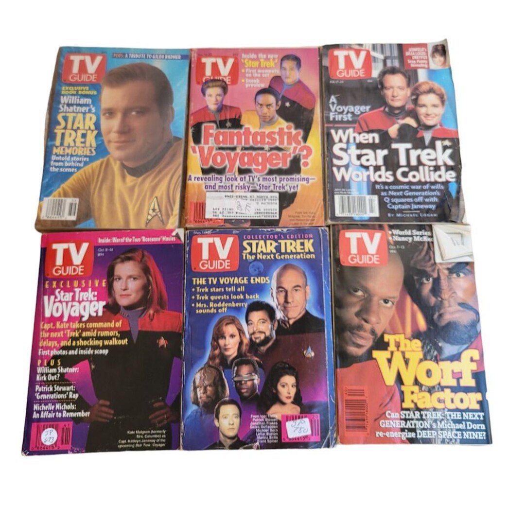 Lot of 6 Tv Guide Star Trek Kirk Kate Worf Picard Data M24 - Etsy