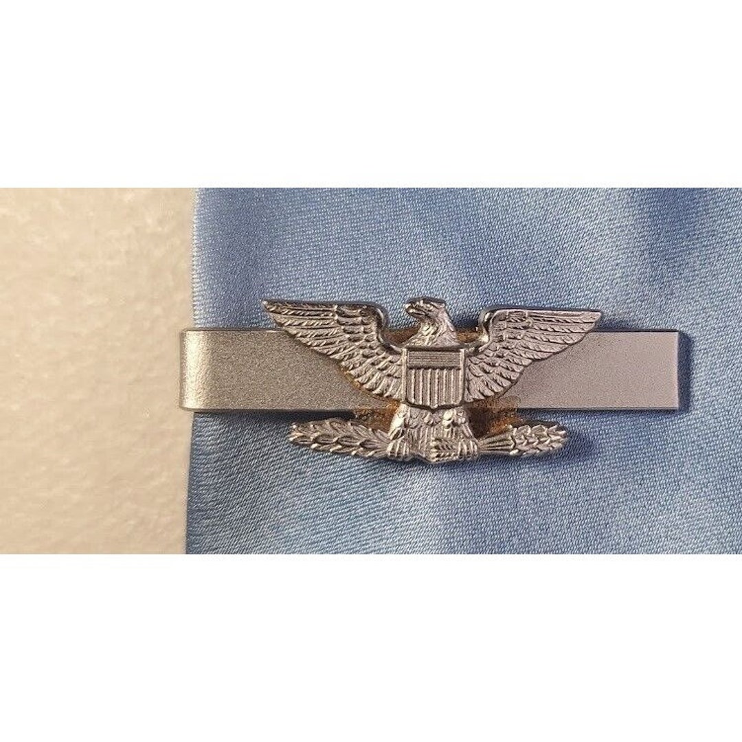 USN USA Navy Naval Tie Clasp Clip WWII Vietnam Era Eagle Shield ...