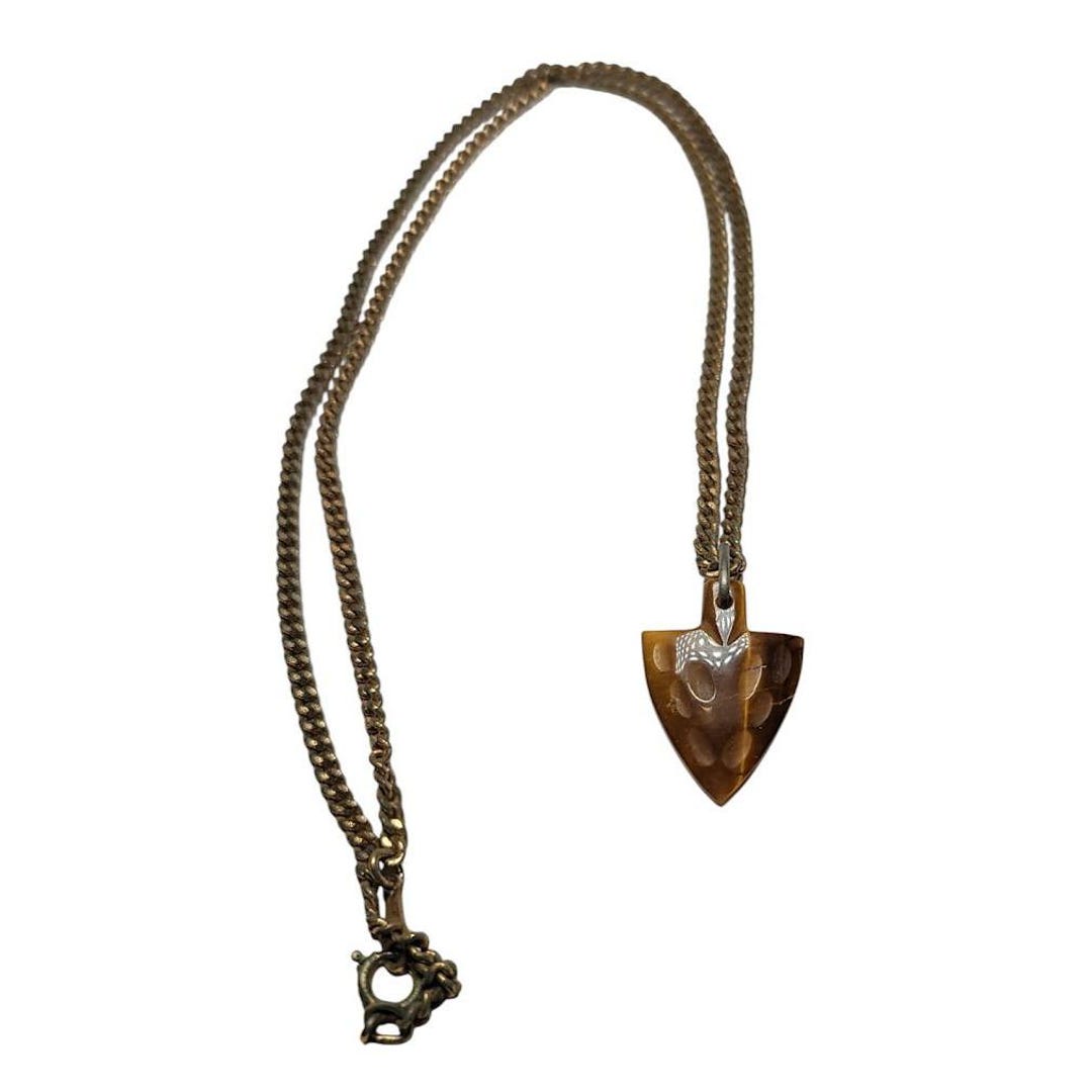 Avon Arrowhead Necklace Native American Indian Design Polished Amber ...