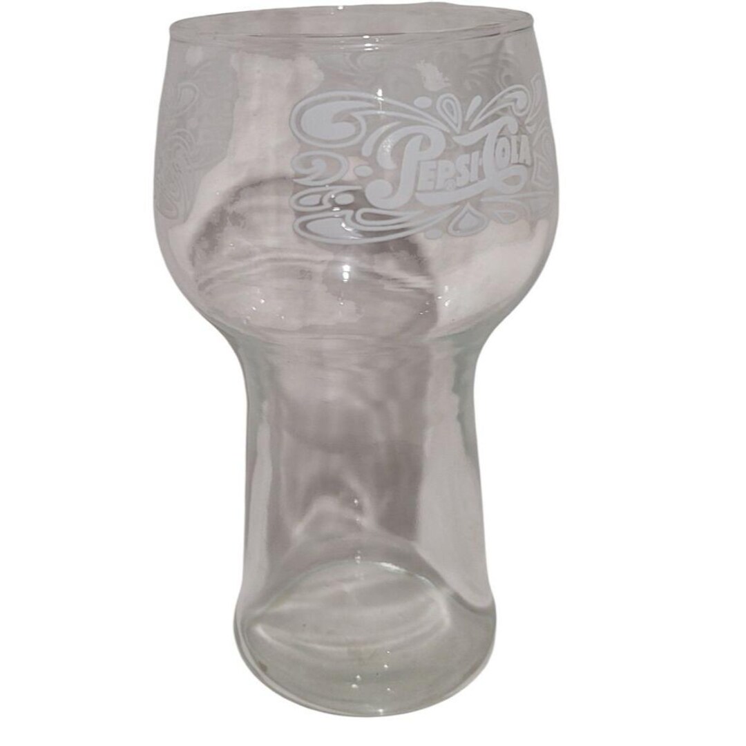 Mid Century VTG Pepsi Cola Flared Pedestal Base Soda Glass White ...