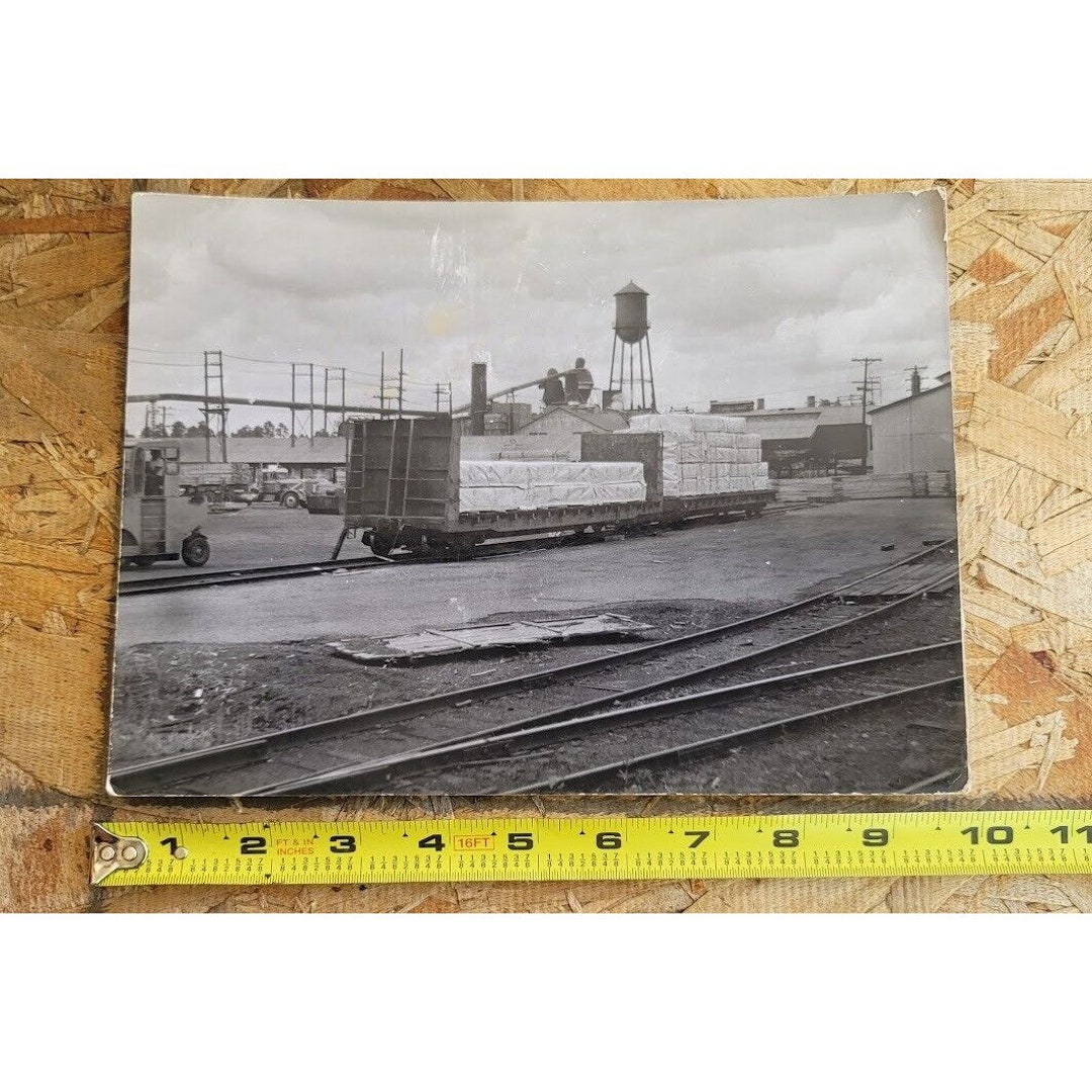B&W Railroad Train Photo Steam Engine Coal Passenger Car Railyard ...