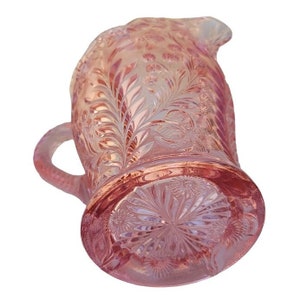 Imperial Lenox Pink Glass Pitcher Tiger Lilly Pattern Pressed Molded ...