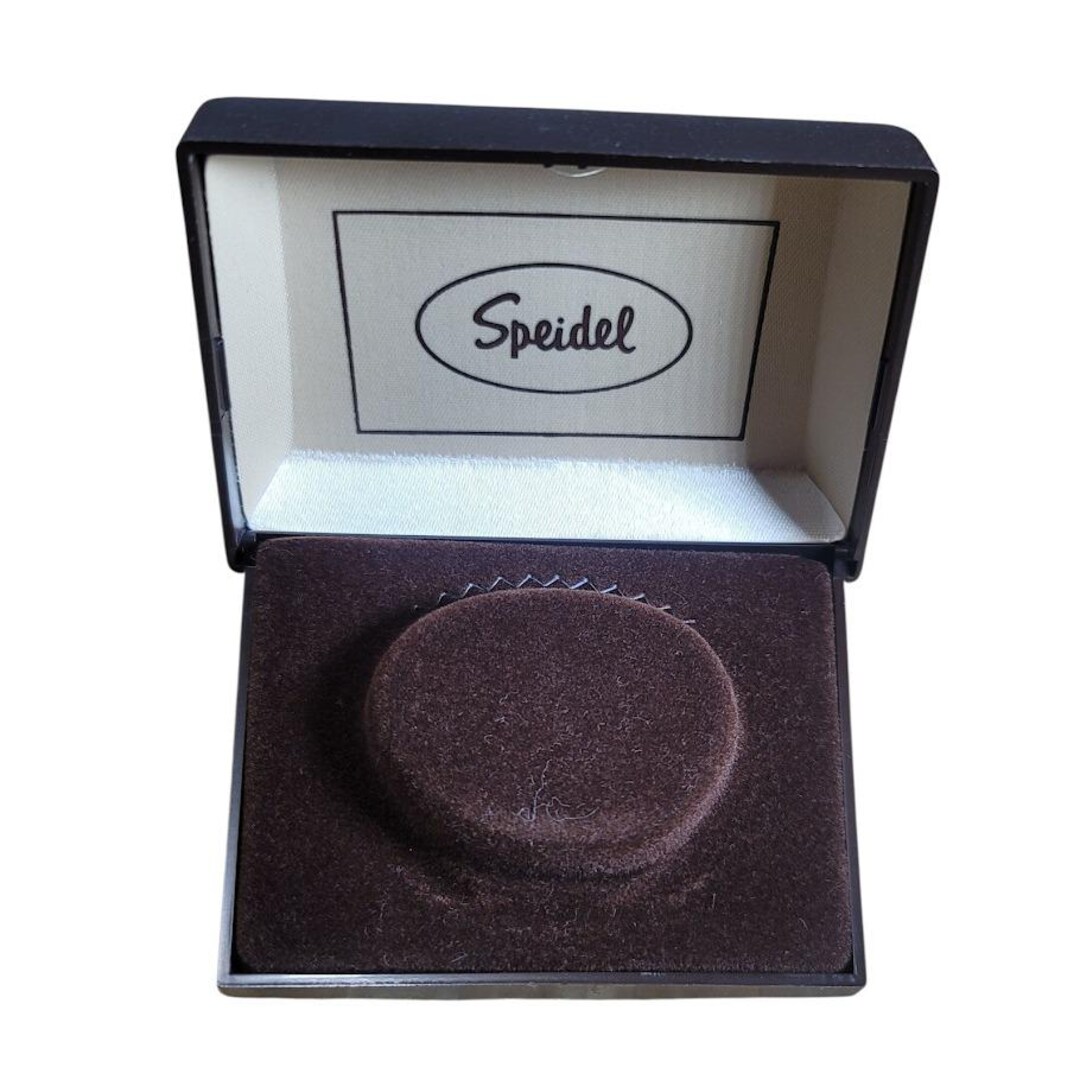 Watch Box Clam Shell Speidel Brown Plastic Hard Case Holder VTG Mid ...