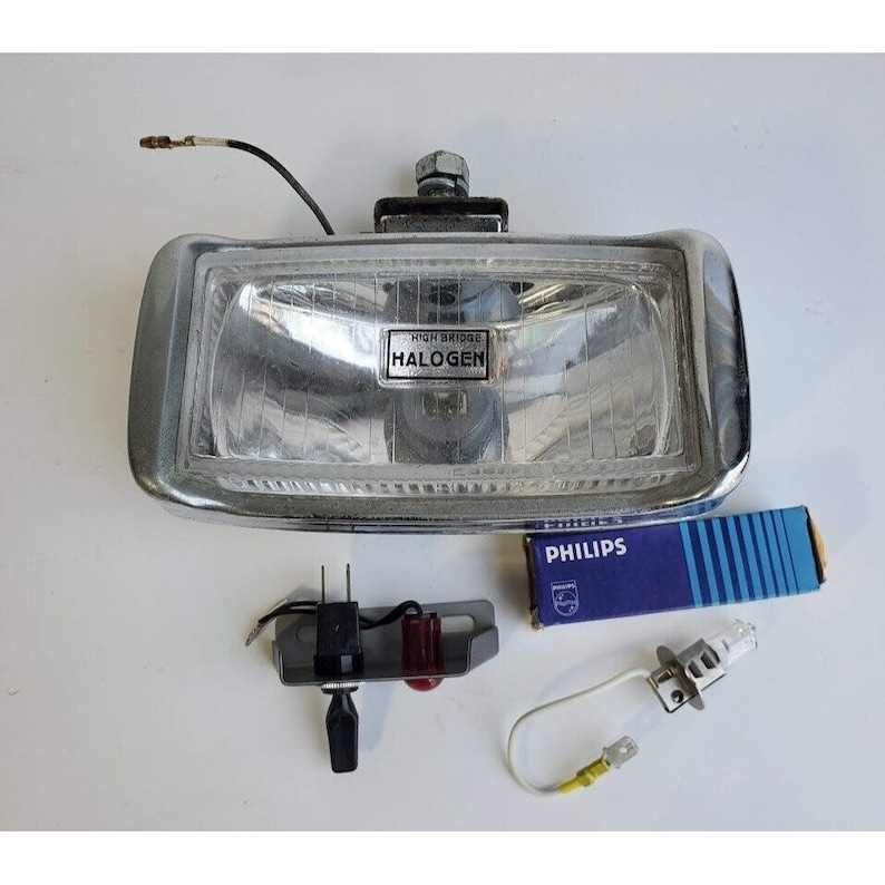 Halogen High Bridge Rectangle Fog Light Extra Bulb & Switch New Old ...