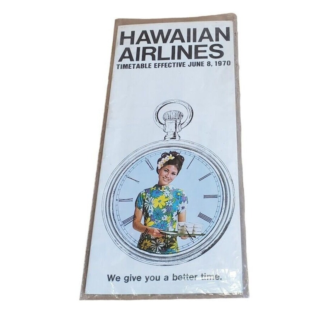 Vintage Hawaiian Airlines Timetable Brochure Effective June 8, 1970 - Etsy