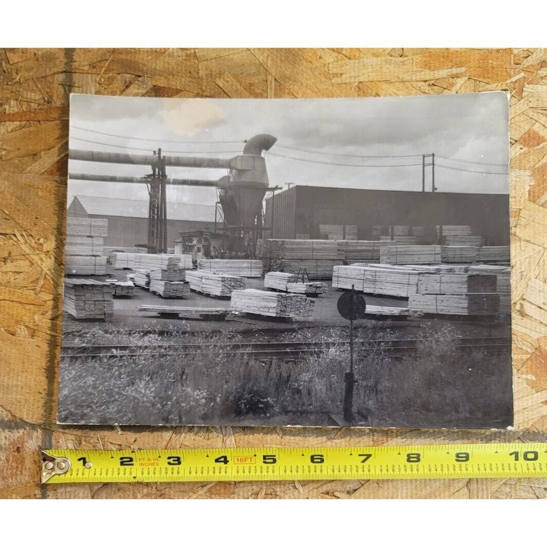 B&W Railroad Train Photo Steam Engine Lumber Yard Car Railyard Railway ...
