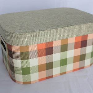 Greeting Card Organizer or Keepsake Box Fawn Plaid, Organize Your Card ...