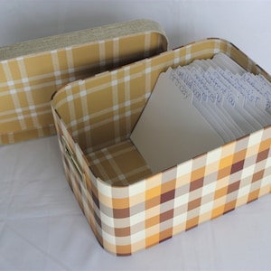 Greeting Card Organizer or Keepsake Box Fawn Plaid, Organize Your Card ...