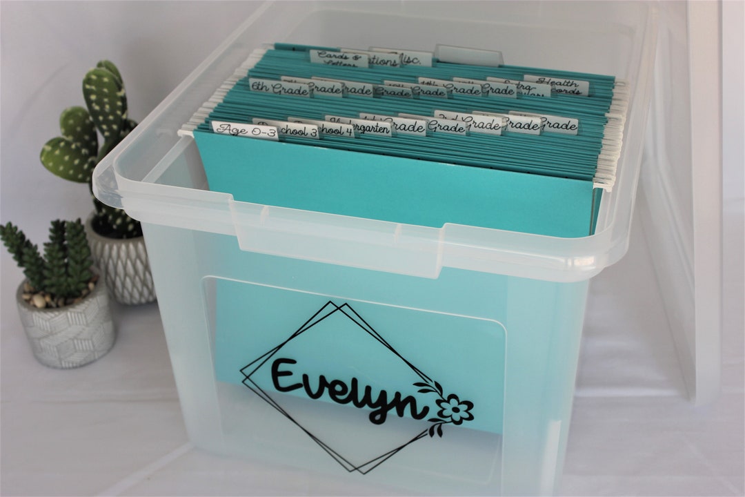 Children's Keepsake Organizer BOX for Schoolwork, Photos, Cards ...