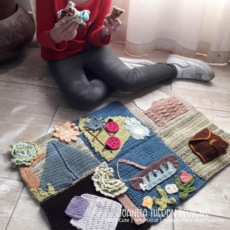 Crochet Playmat Pattern - Camping Playmat Playbook Quietbook Activity ...