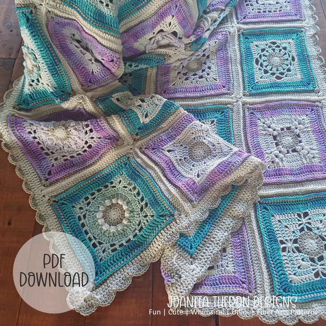 Crochet Blanket Pattern: 25 Block Afghan Throw (digital Download) - Etsy