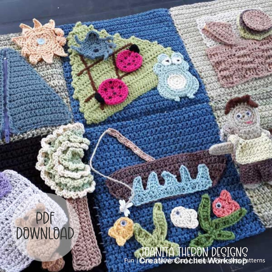 Crochet Playmat Pattern - Camping Playmat Playbook Quietbook Activity ...