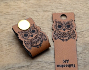 Labels for Rivets Knitting Labels, Personalized Labels, Genuine Leather ...