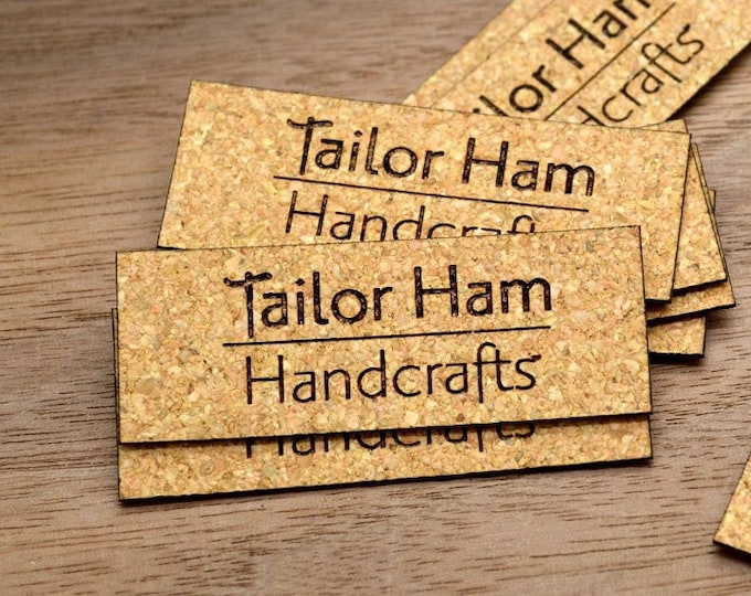 50 Laser Engraved Labels 0.75x2 Inches - Sew on Labels - Cork Labels ...
