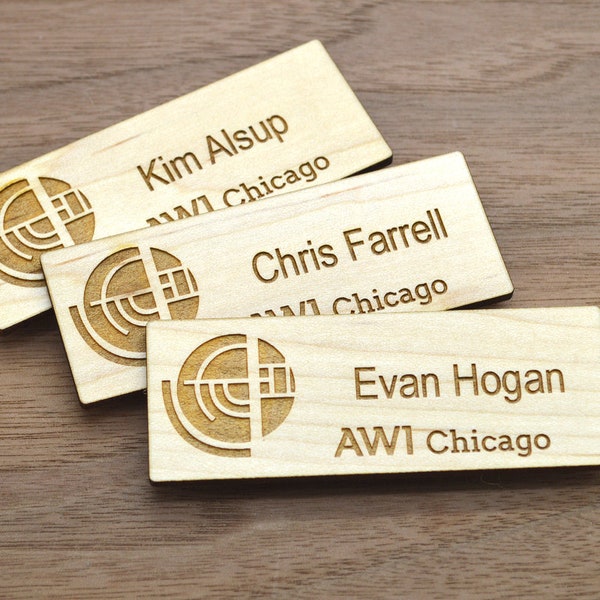 Magnetic Name Tag With Logo - Etsy