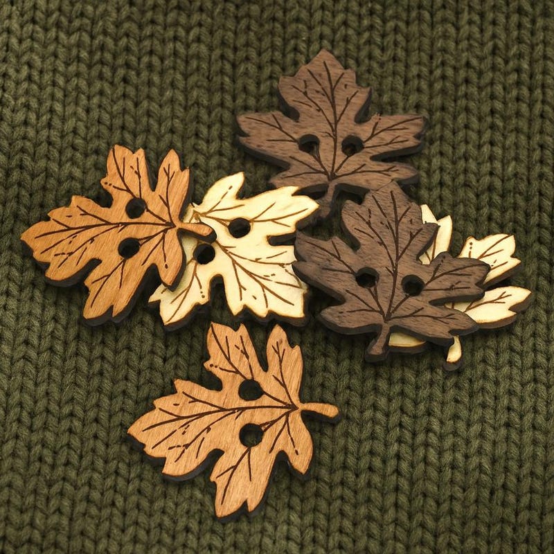 Handmade Buttons Leaf - Etsy
