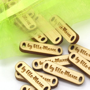 50 Product Tags Customized With Your Text 0.35 X 1.25 Inch Laser Cut ...