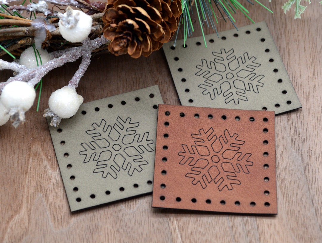 10 Laser Engraved Patches 2x2" - Made From Faux Leather - Personalized ...