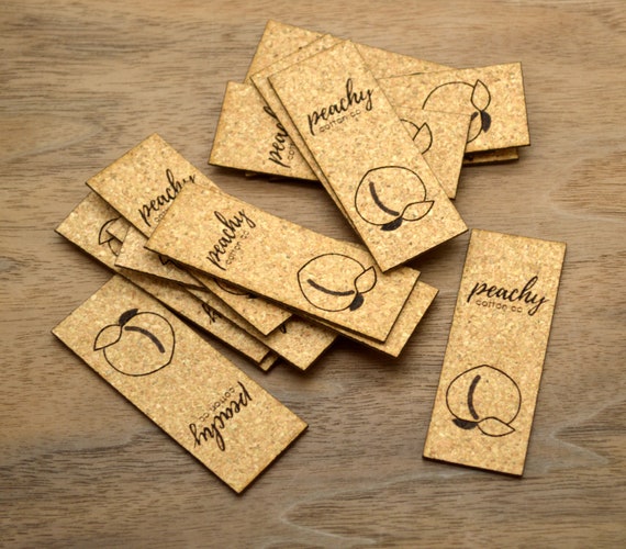 50 Laser engraved labels 0.75x2 inches Sew on labels Cork | Etsy