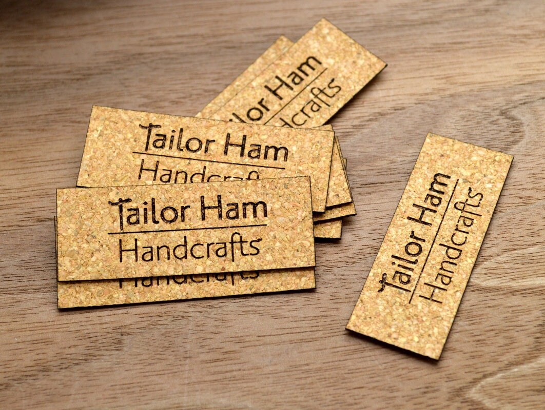 50 Laser Engraved Labels 0.75x2 Inches Sew on Labels Cork - Etsy