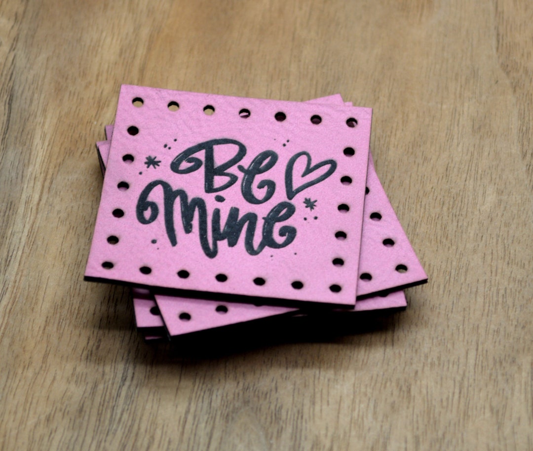 10 Laser Engraved Patches 2x2" - Made From Faux Leather - Valentine's ...