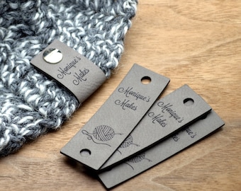 Labels for Rivets Knitting Labels, Personalized Labels, Genuine Leather ...