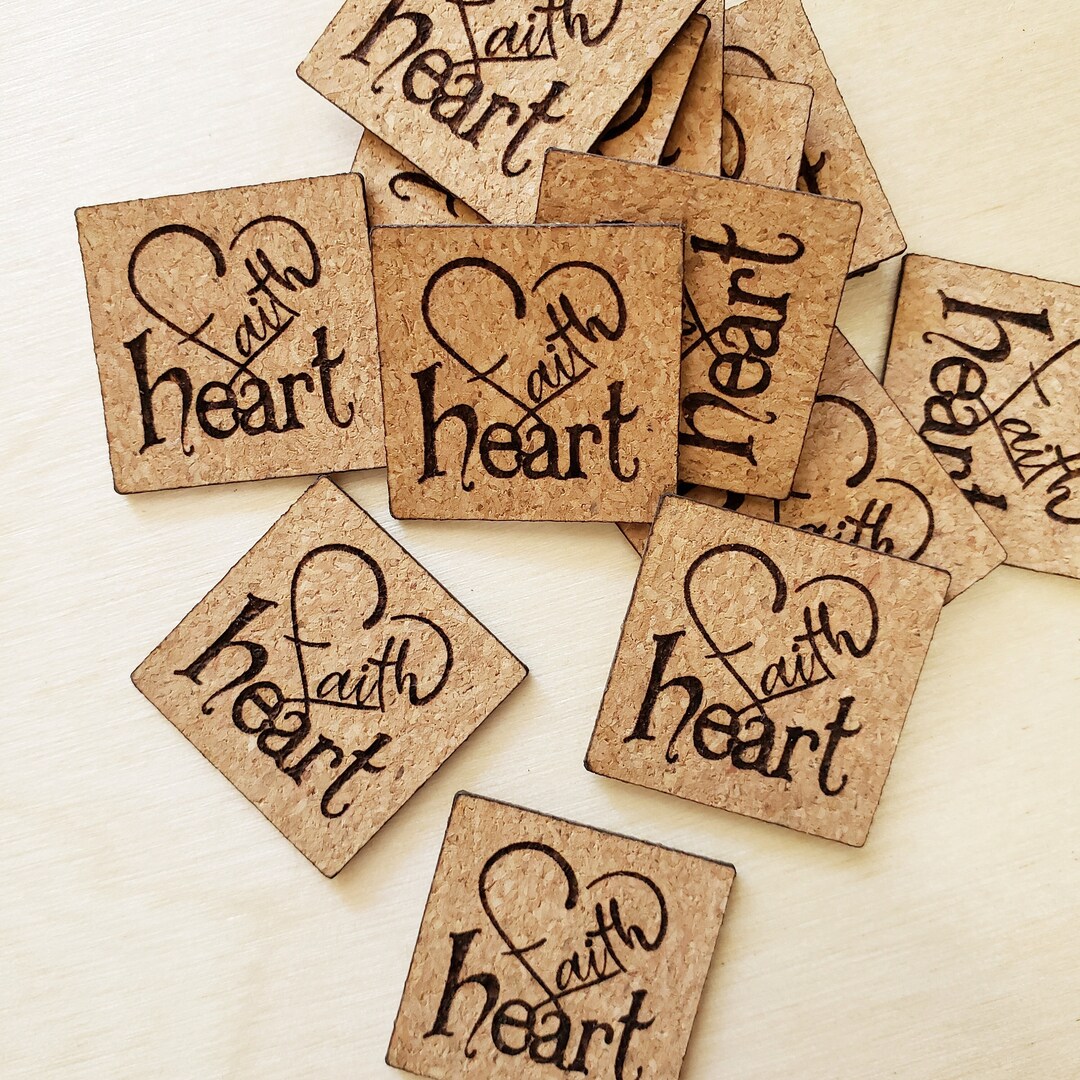 50 Labels 1x1 Inches Without Holes - Made From Cork Fabric - Cork ...