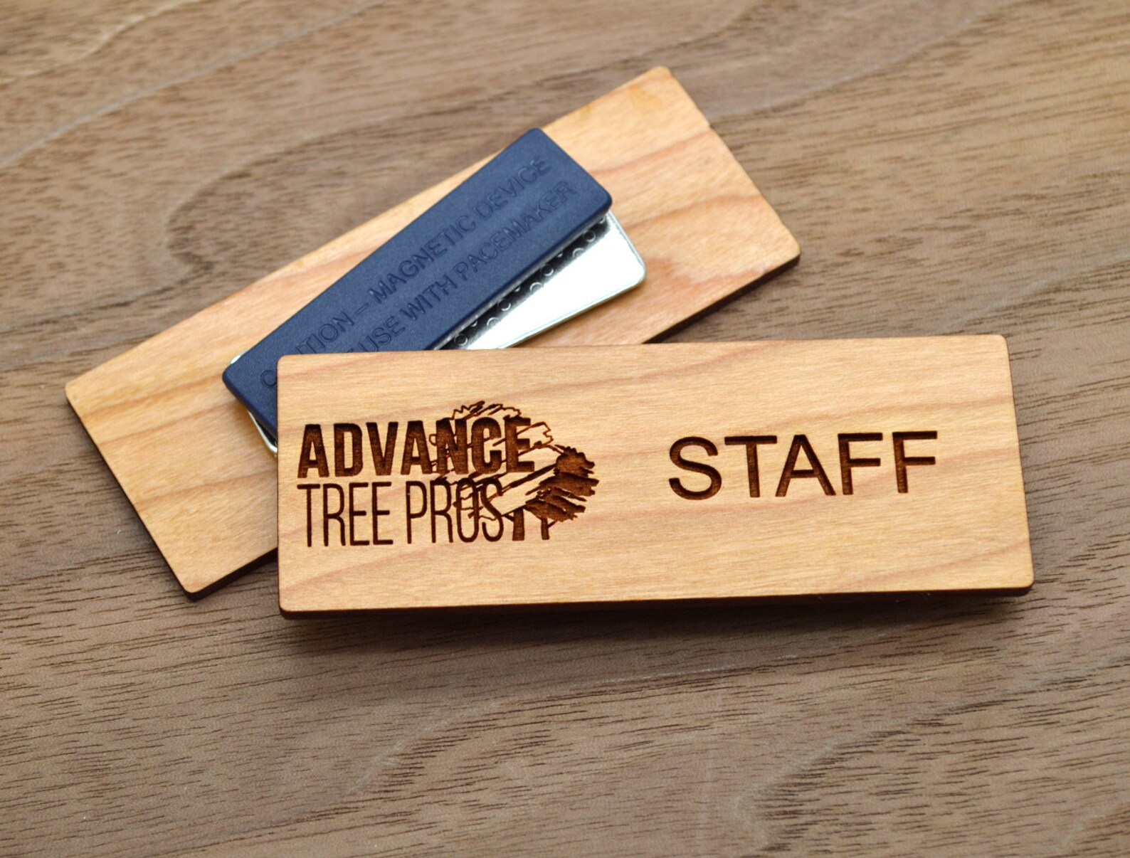 Wooden Name Tags - Laser Engraved , With Magnetic Holder - Etsy