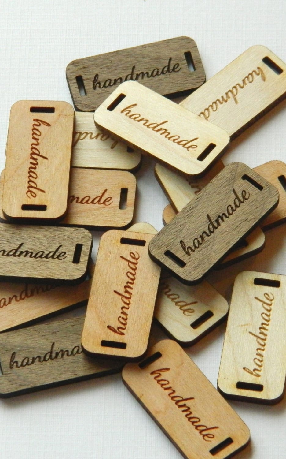 100 Product Tags - Handmade - 0.6 X 1.25 Inches - Laser Cut and ...