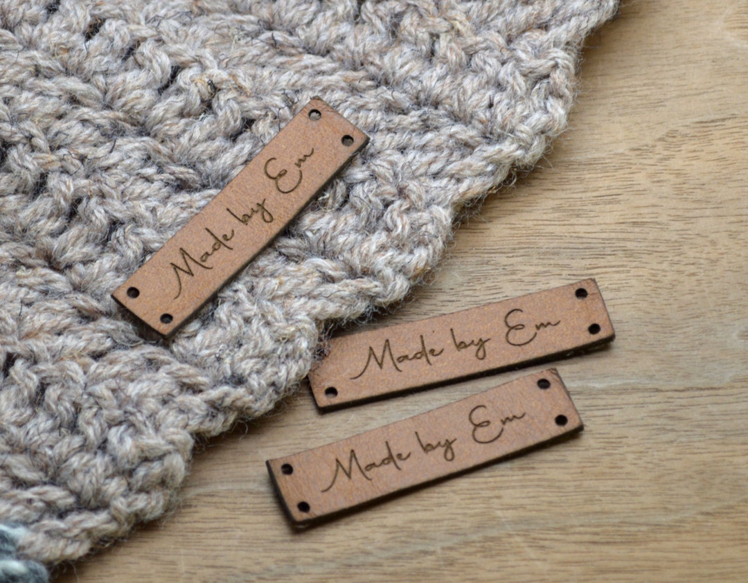 Leather Labels for Handmade Items 50 Laser Engraved Labels 0.5x2 Inches ...