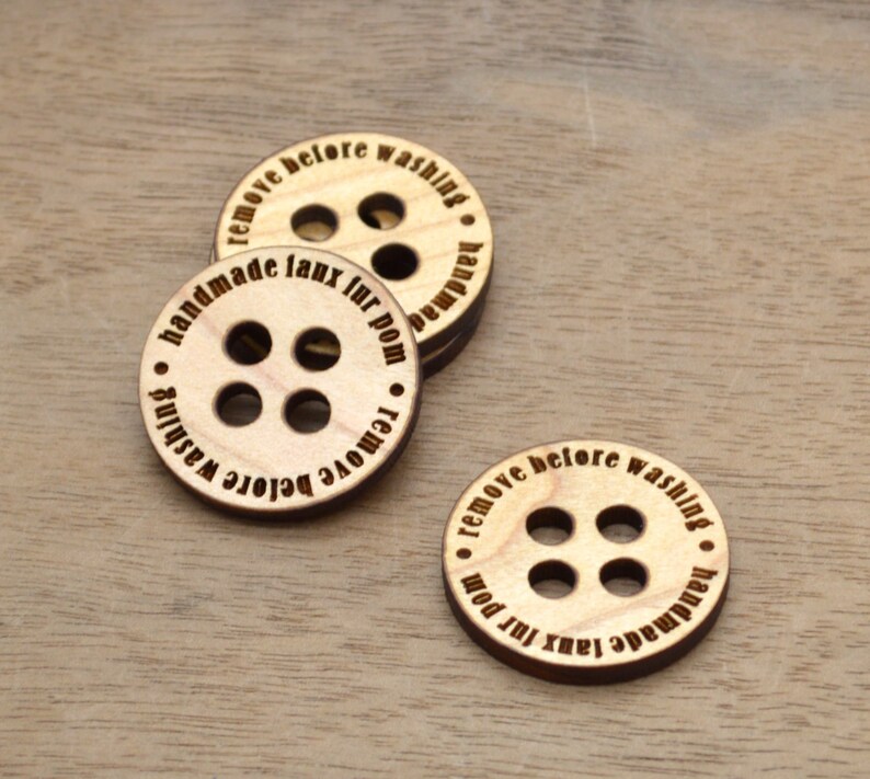 Pom Buttons 20 Wooden Buttons 1 Handmade Pom Buttons - Etsy