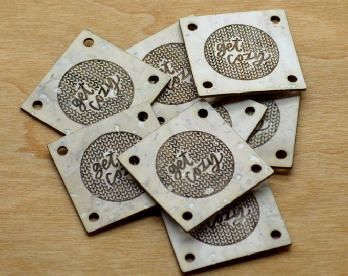 20 Laser Engraved Labels 1x1 Inches - Made From Cork Fabric - Cork ...
